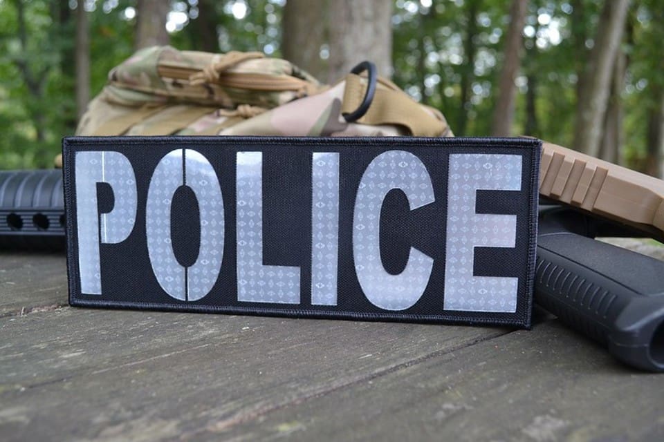 Police Patch Large Black Garrison 8X3 | IR.Tools™